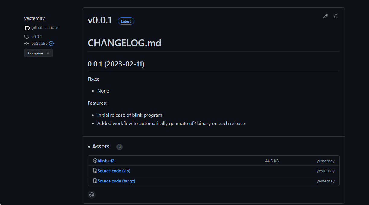 Automatically building uf2 files for the Raspberry Pi Pico using GitHub Actions